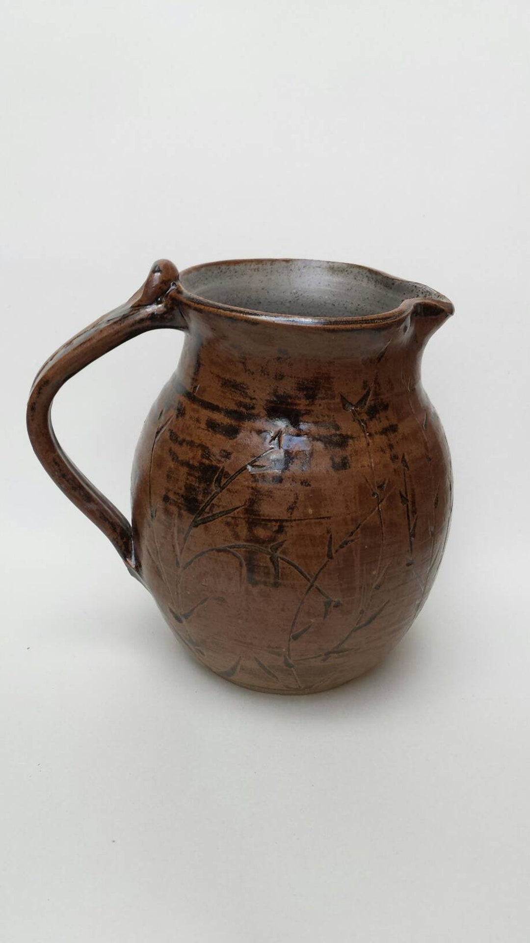 Rustic Pitcher With Scratched Decoration - Etsy