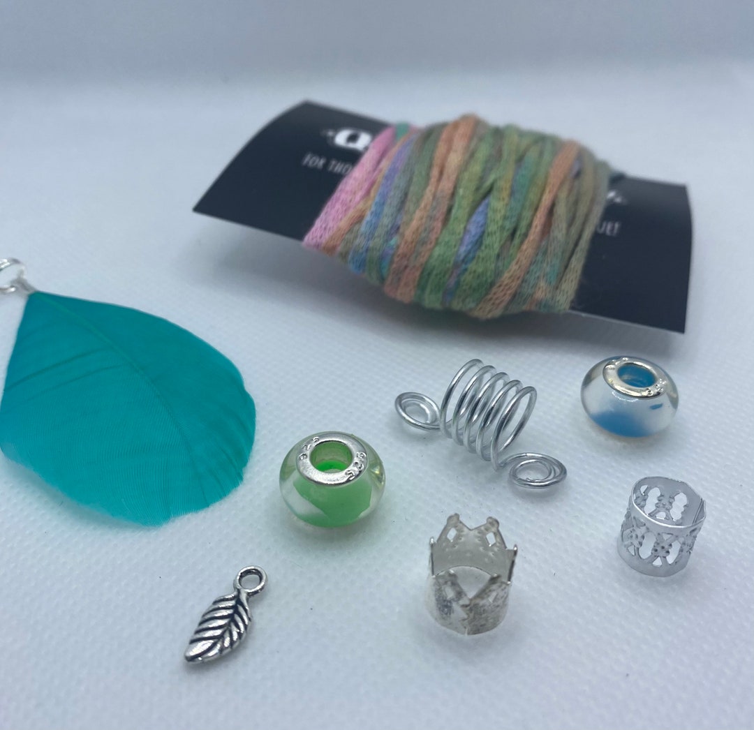 DIY hair wrap/Dread decorating kit Pastel Rainbow accents. - Etsy 日本