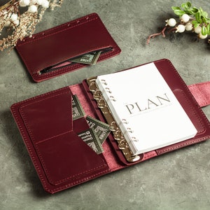 Leather Planner Binder A6, Leather Journal Personalized, Refillable ...