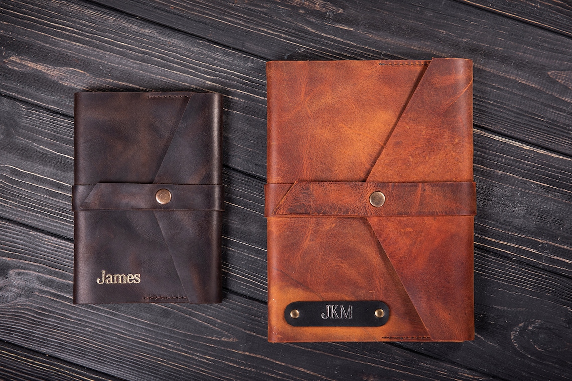 Personalized Leather Journal, Refillable Rustic Notebook Cover - Etsy