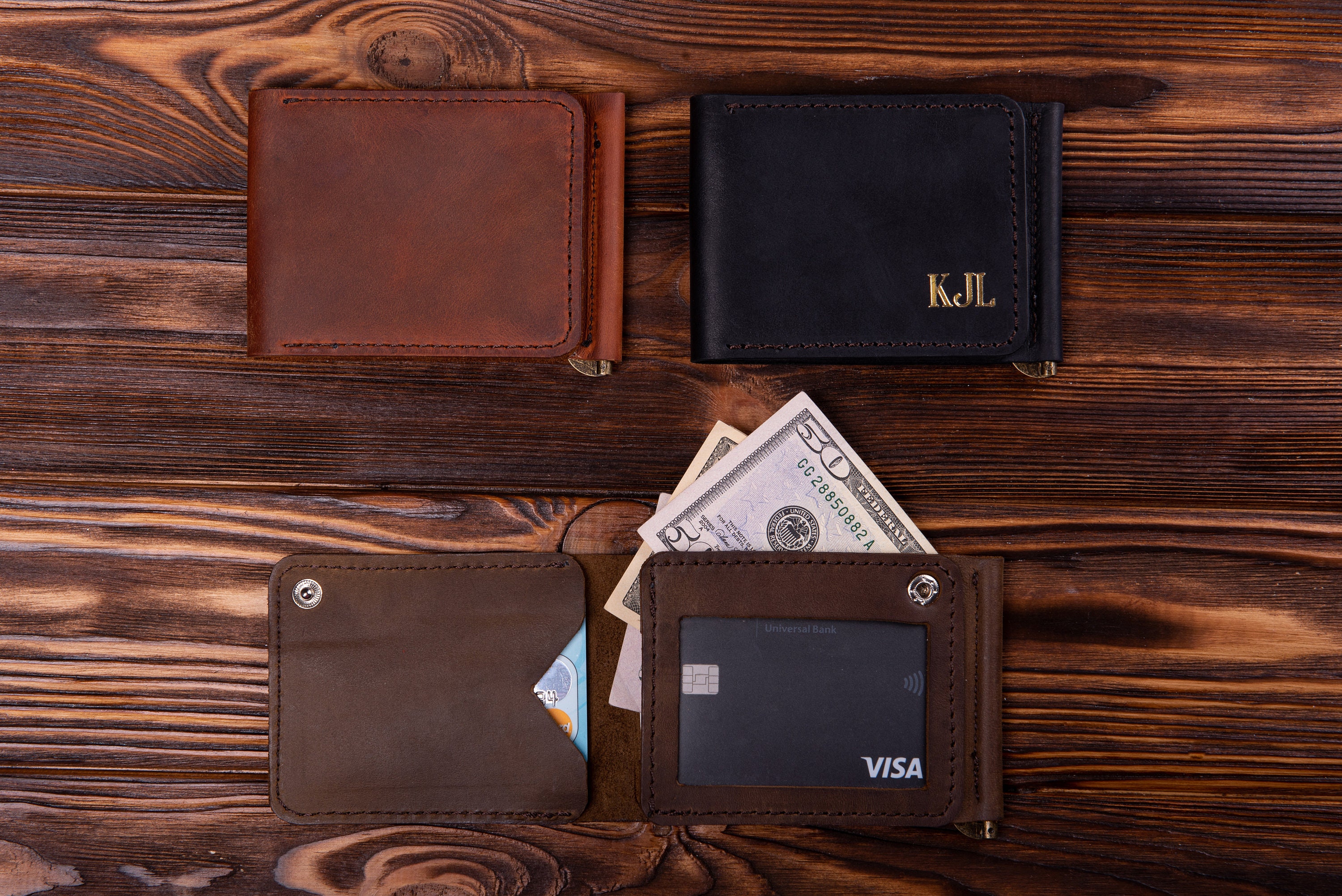 Mens leather wallet Personalized leather wallet gifts for | Etsy