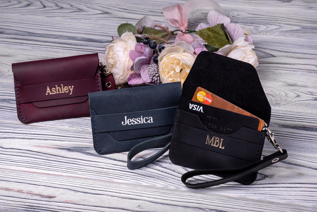 Womens Wallet, Bridesmaid Gift Personalized, Gift for Women, Leather ...