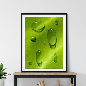 Water Drops Painting, Print From Original Watercolor Painting by Aida ...