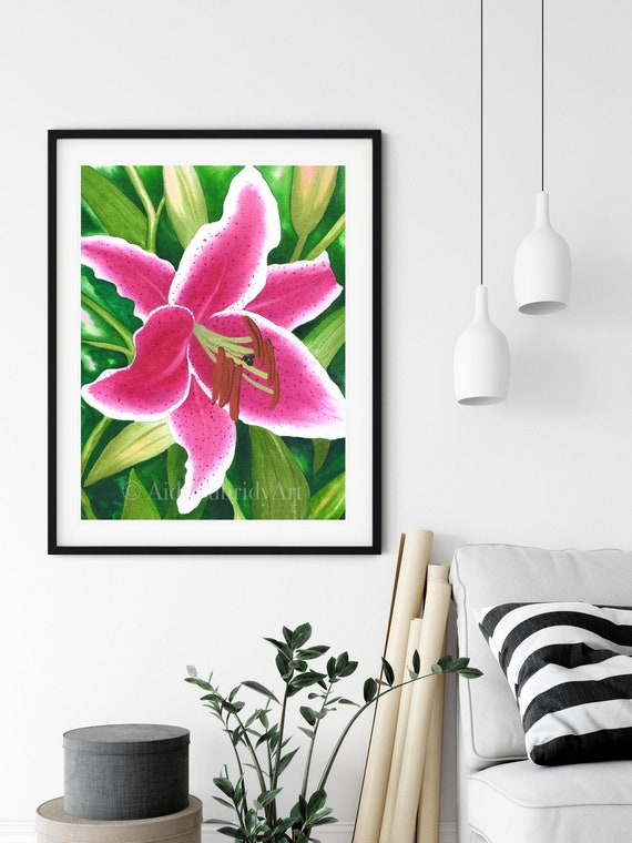 Stargazer Wall Art Print Watercolor Painting of Stargazer | Etsy