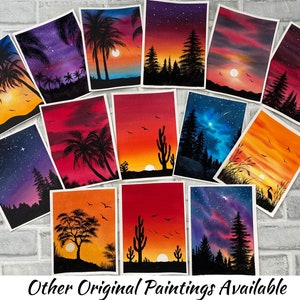 Night View Painting, Original 5x7 Inches, NOT PRINT, "single Bright ...