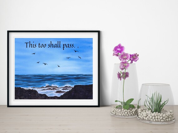 Inspirational Quote With Watercolor Background Print | Etsy