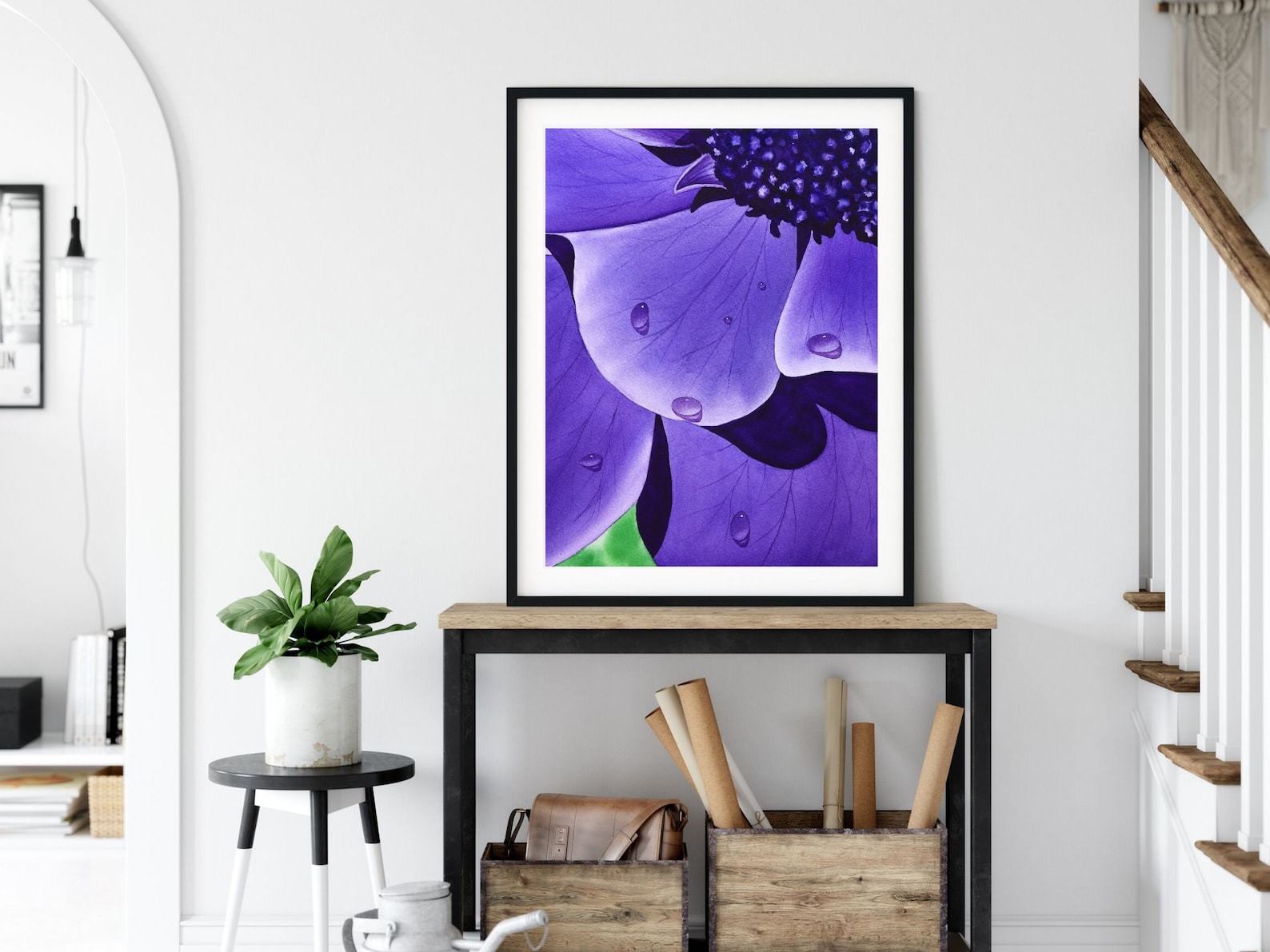 Purple Anemone Flower Painting, Print From Original Watercolor Painting ...
