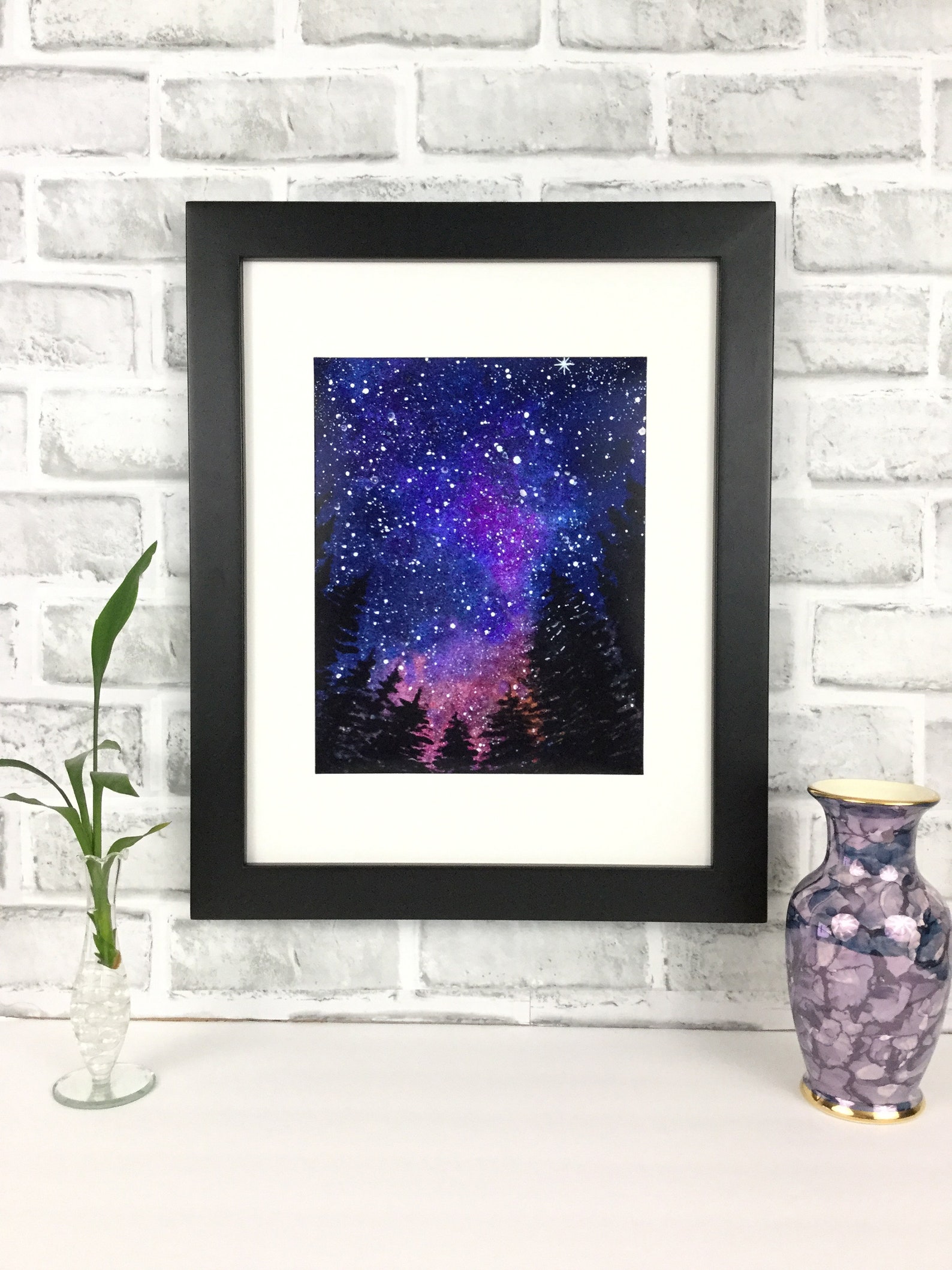 Galaxy in Watercolor Print From Original Galaxy Wall Art | Etsy