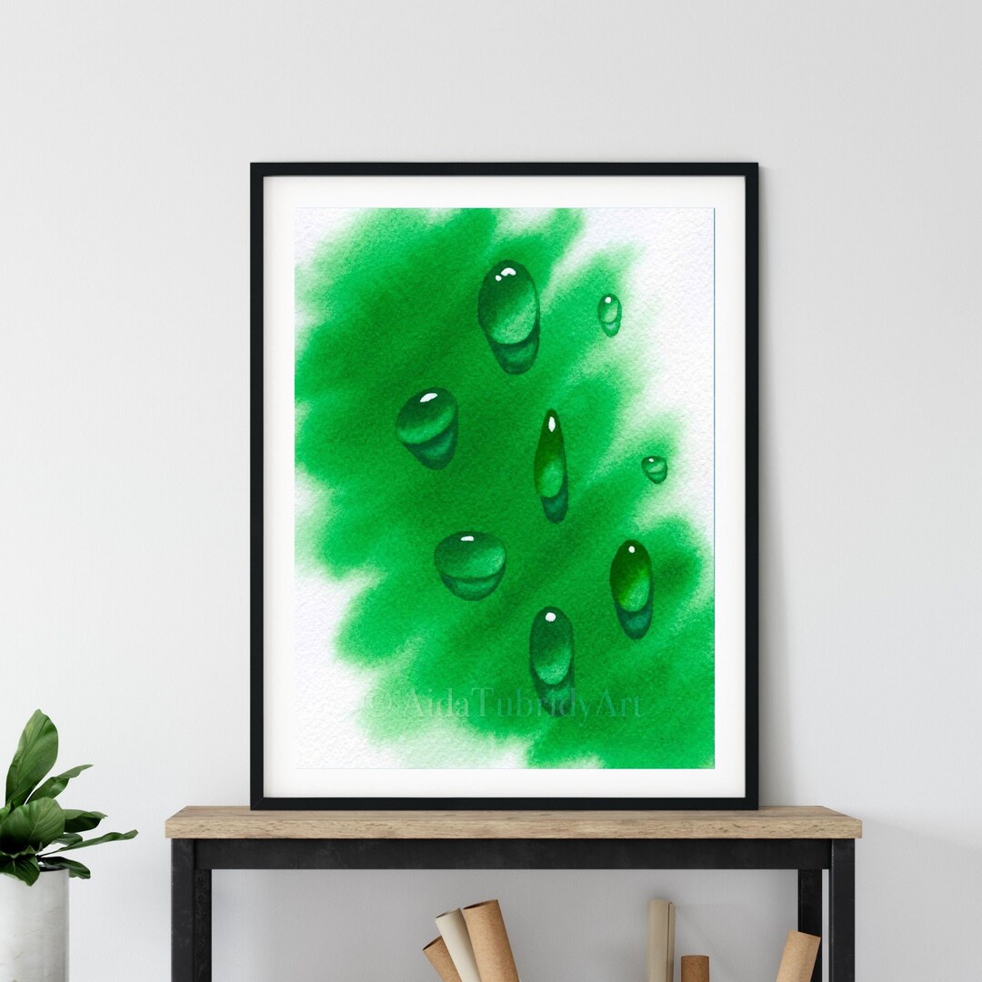 Water Drops Painting, Raindrops Painting, Water Drop Print, Raindrop ...