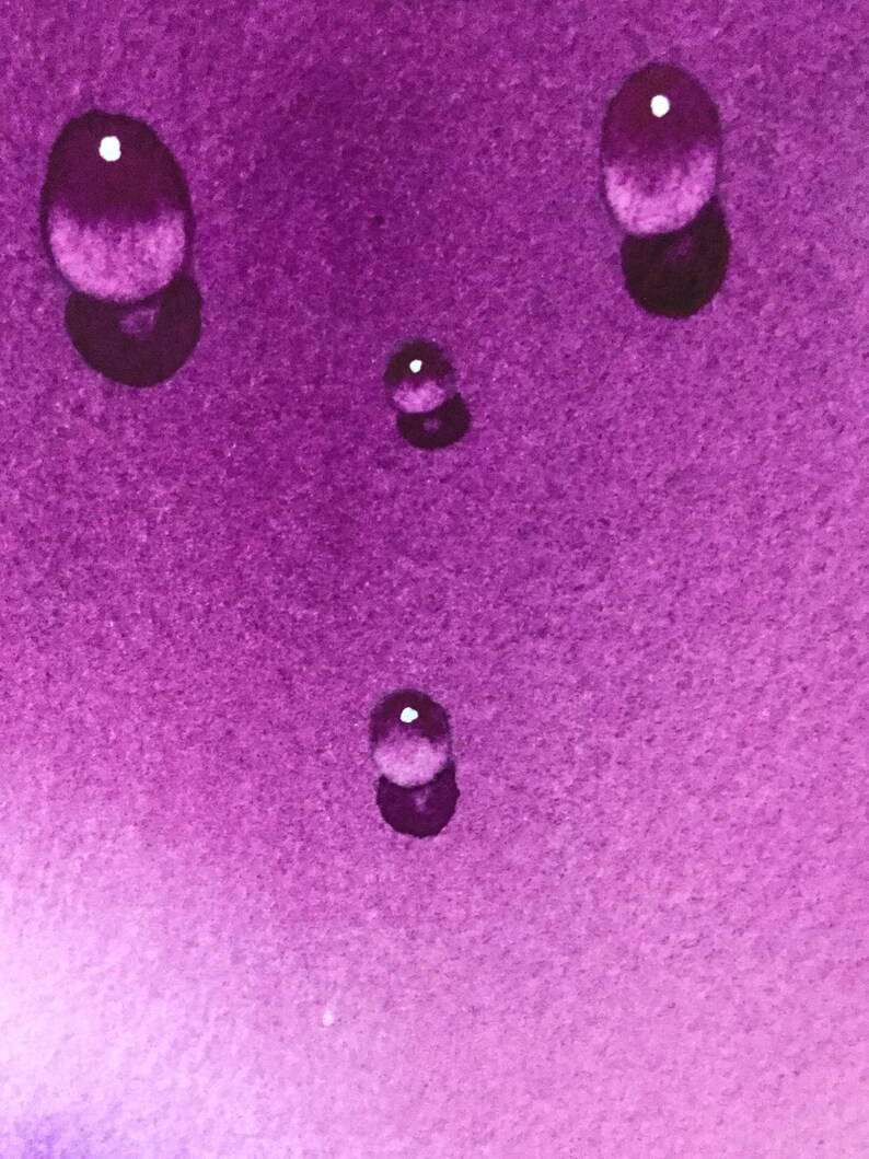 Waterdrops in Watercolor, Print From Original Watercolor Painting by ...