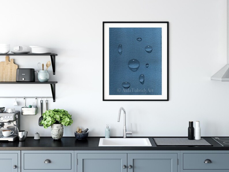 Water Drops Art Print, Simple Wall Art, Print From Original Watercolor ...