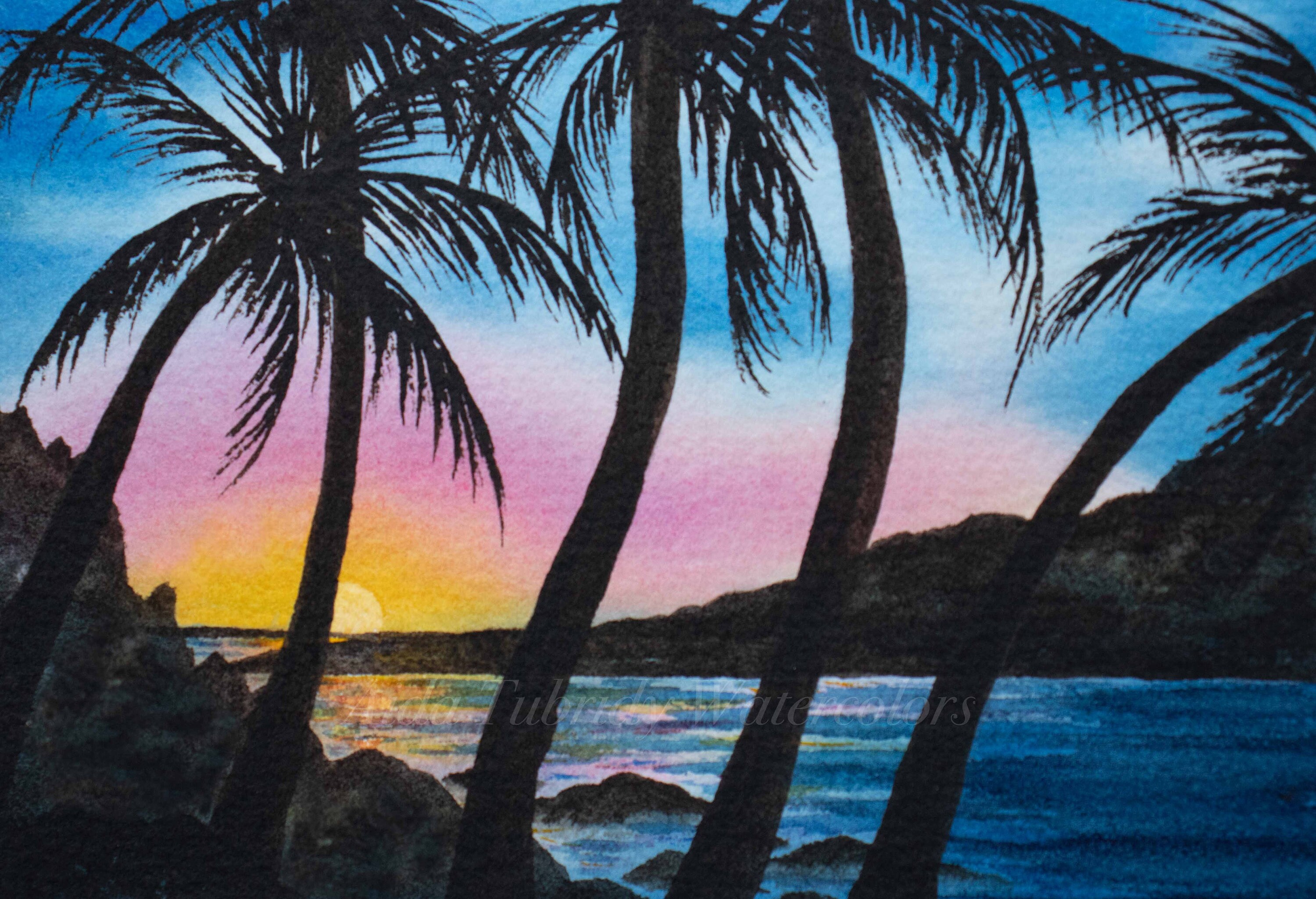 Island Sunset Print From Original Island Sunset Print | Etsy