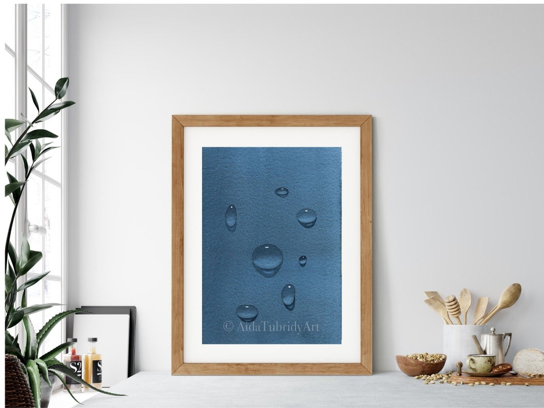 Water Drops Art Print, Simple Wall Art, Print From Original Watercolor ...