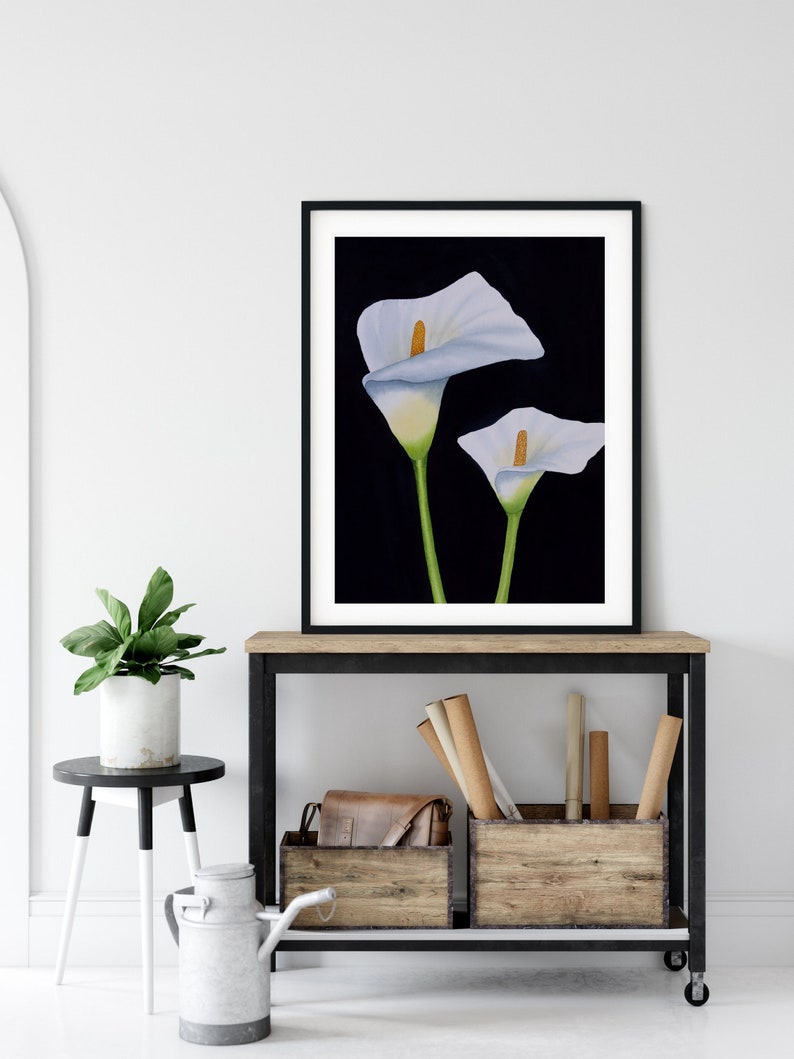 Calla Lily in Watercolor Print From Original White Flower - Etsy