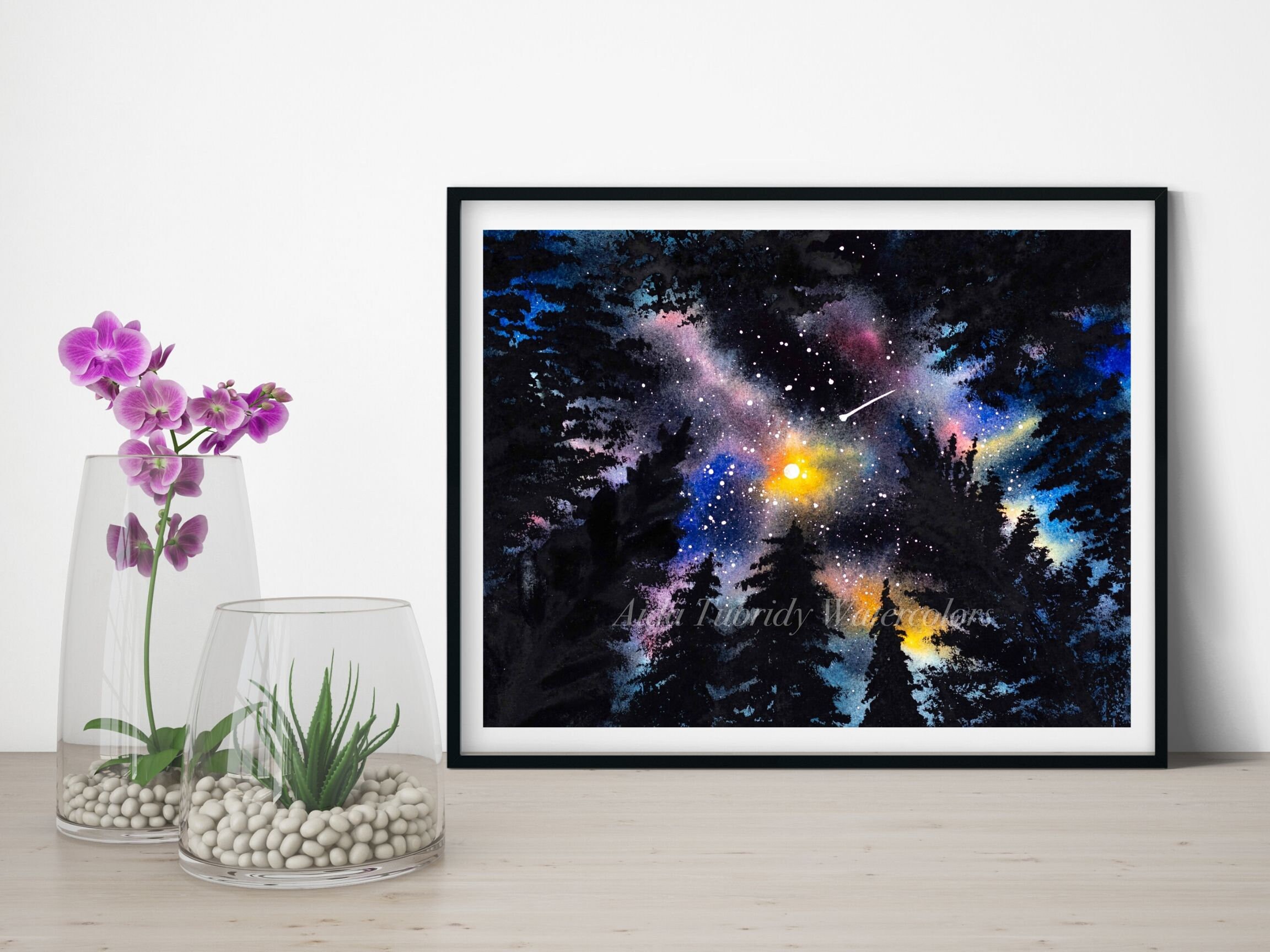 Galaxy Art Print Watercolor Painting Print From Original - Etsy