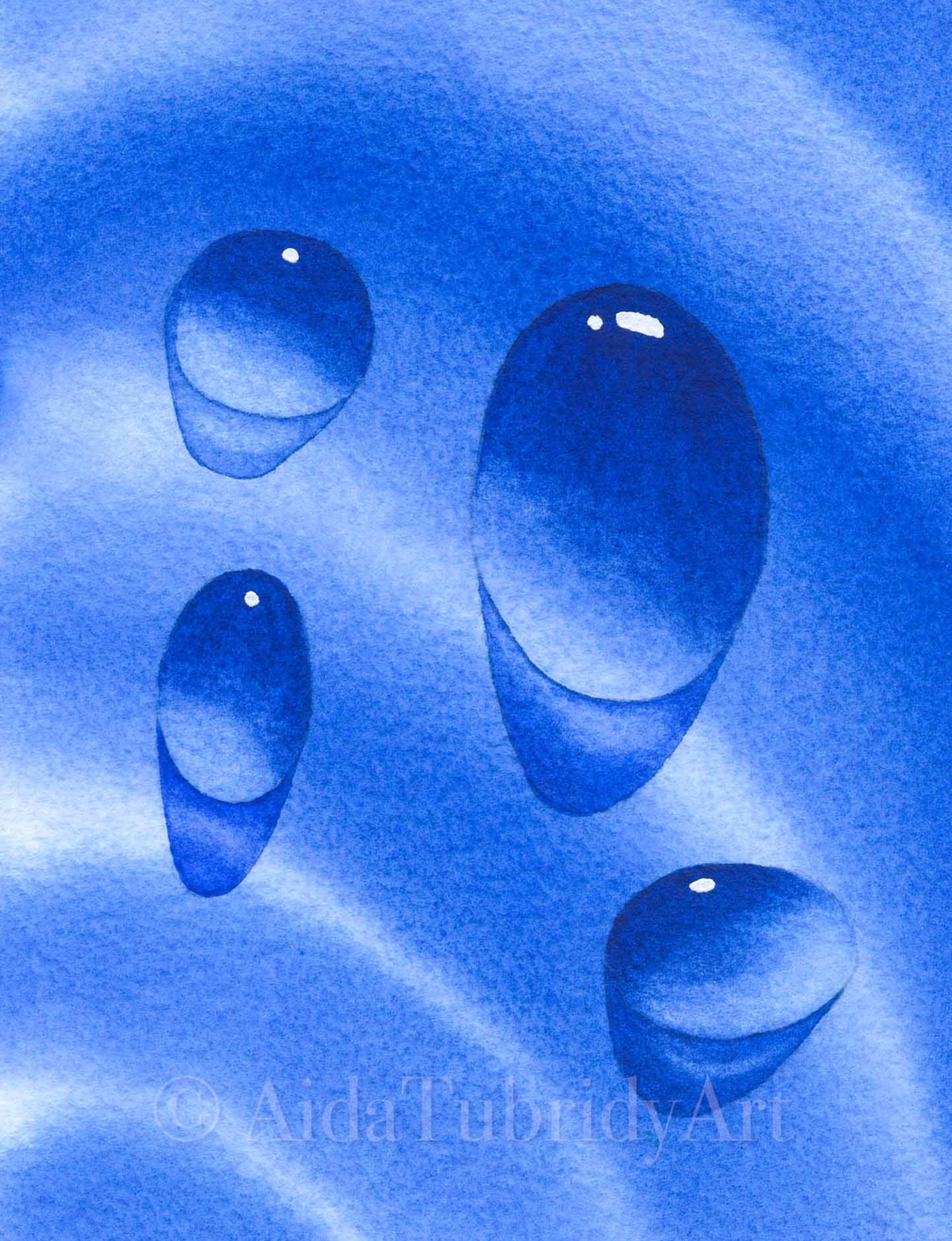 Water Droplets Painting Water Drop Print Kids Wall Art - Etsy