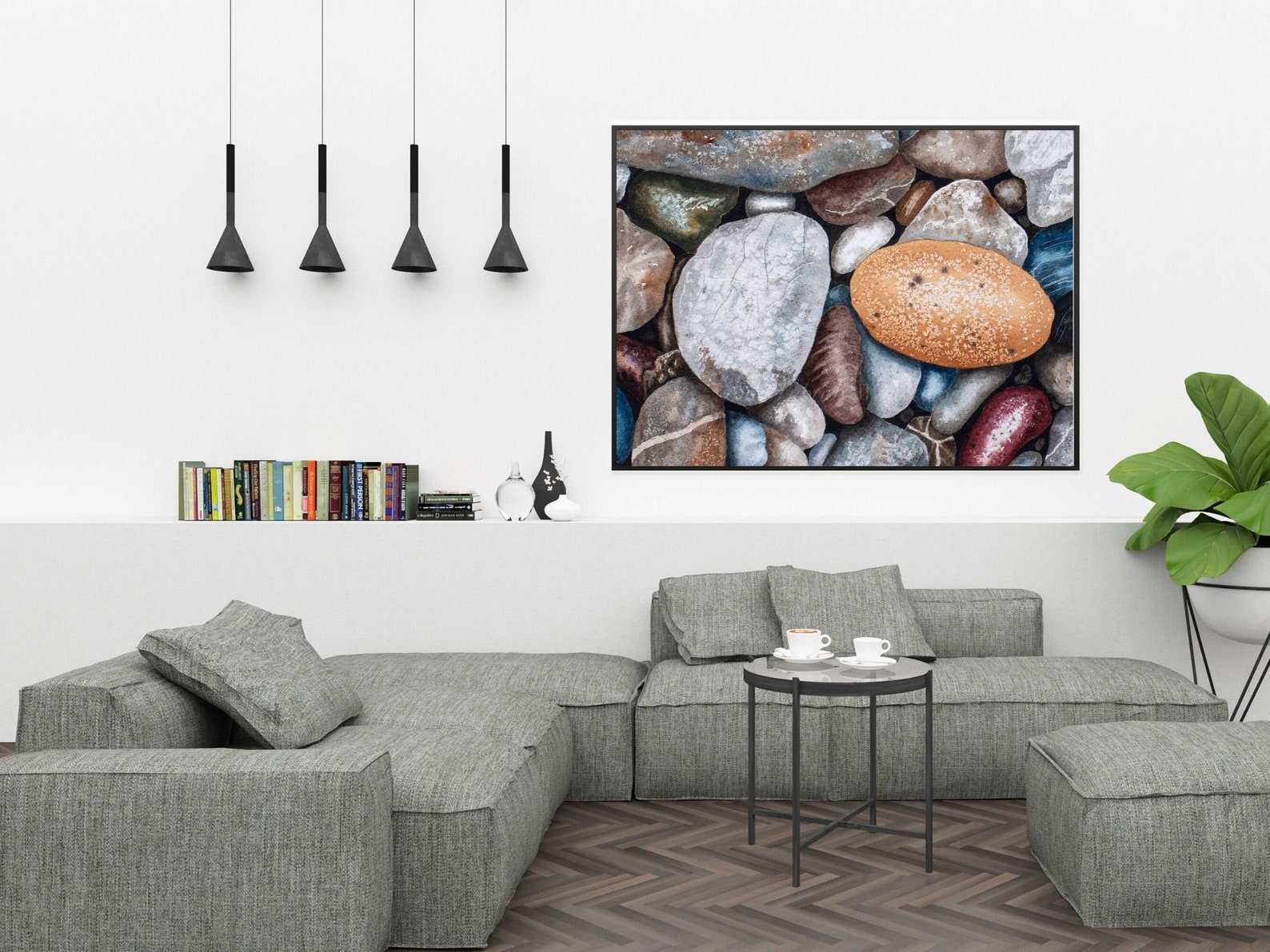 Realistic Rocks Painting Print From Original Watercolor - Etsy