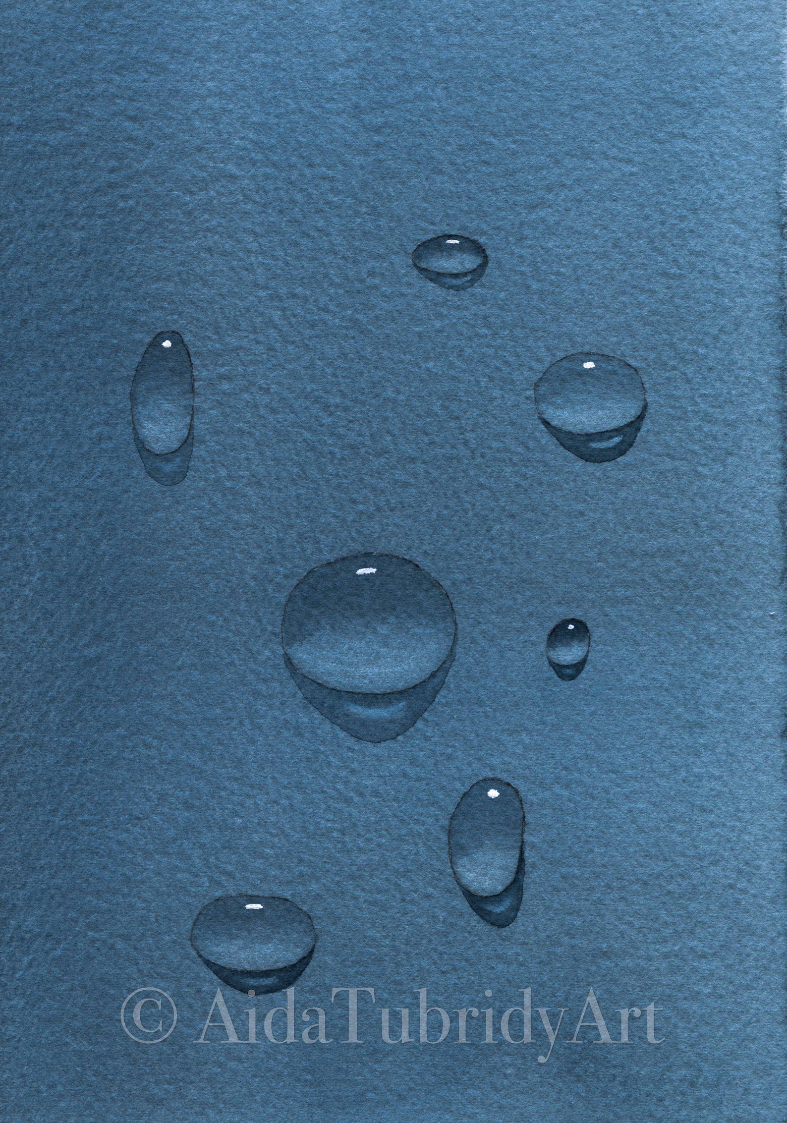 Water Drops Art Print, Simple Wall Art, Print From Original Watercolor ...