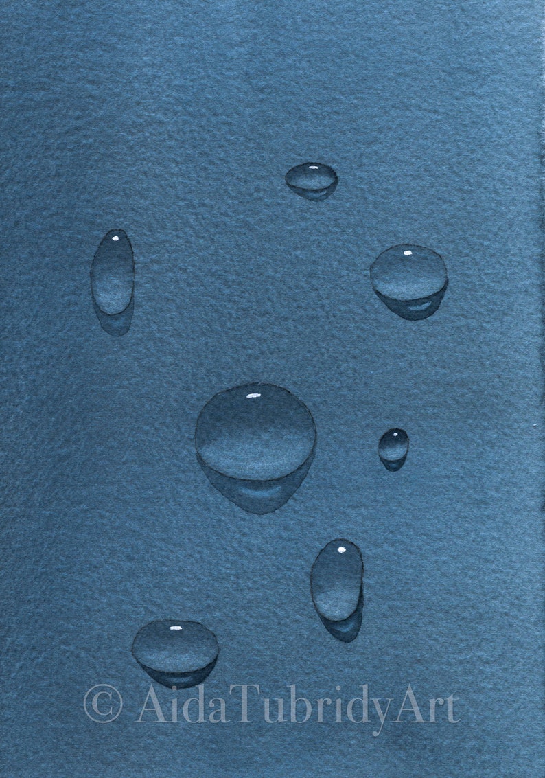 Water Drops Art Print, Simple Wall Art, Print From Original Watercolor ...