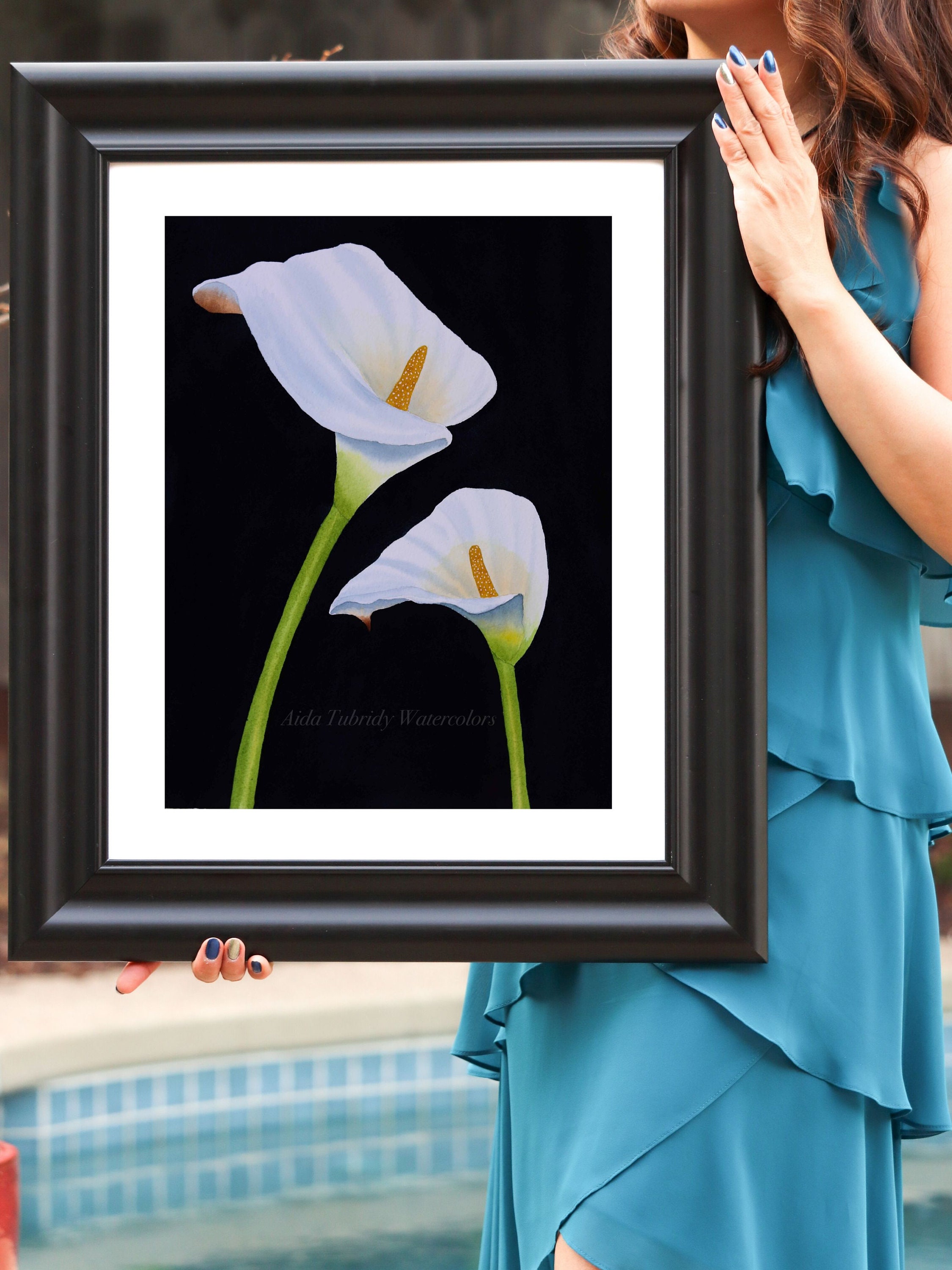 Calla Lily in Watercolor Print From Original Watercolor - Etsy