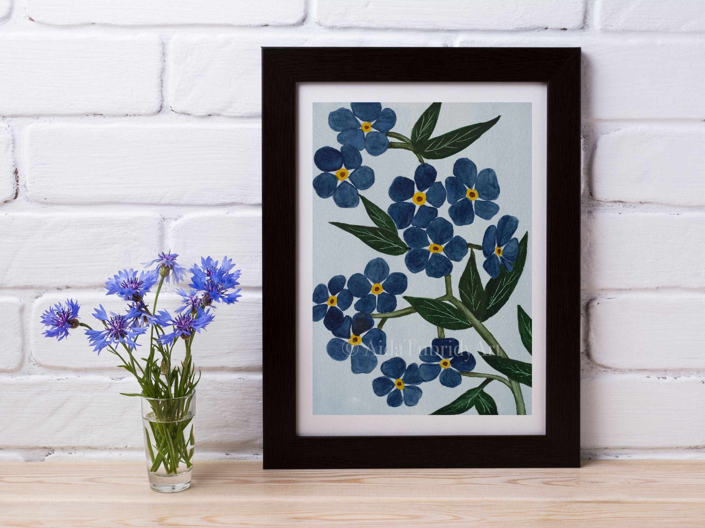 Forget Me Not Flower Painting Alaska State Flower Print From - Etsy