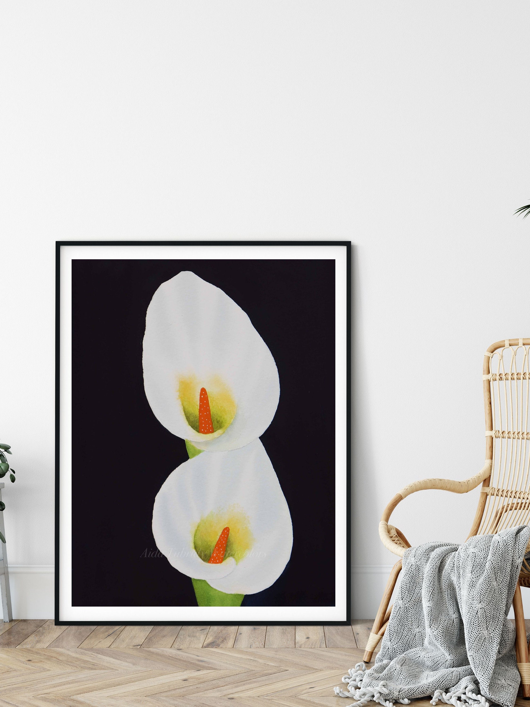 Calla Lily in Watercolor Print From Original Painting by Aida | Etsy