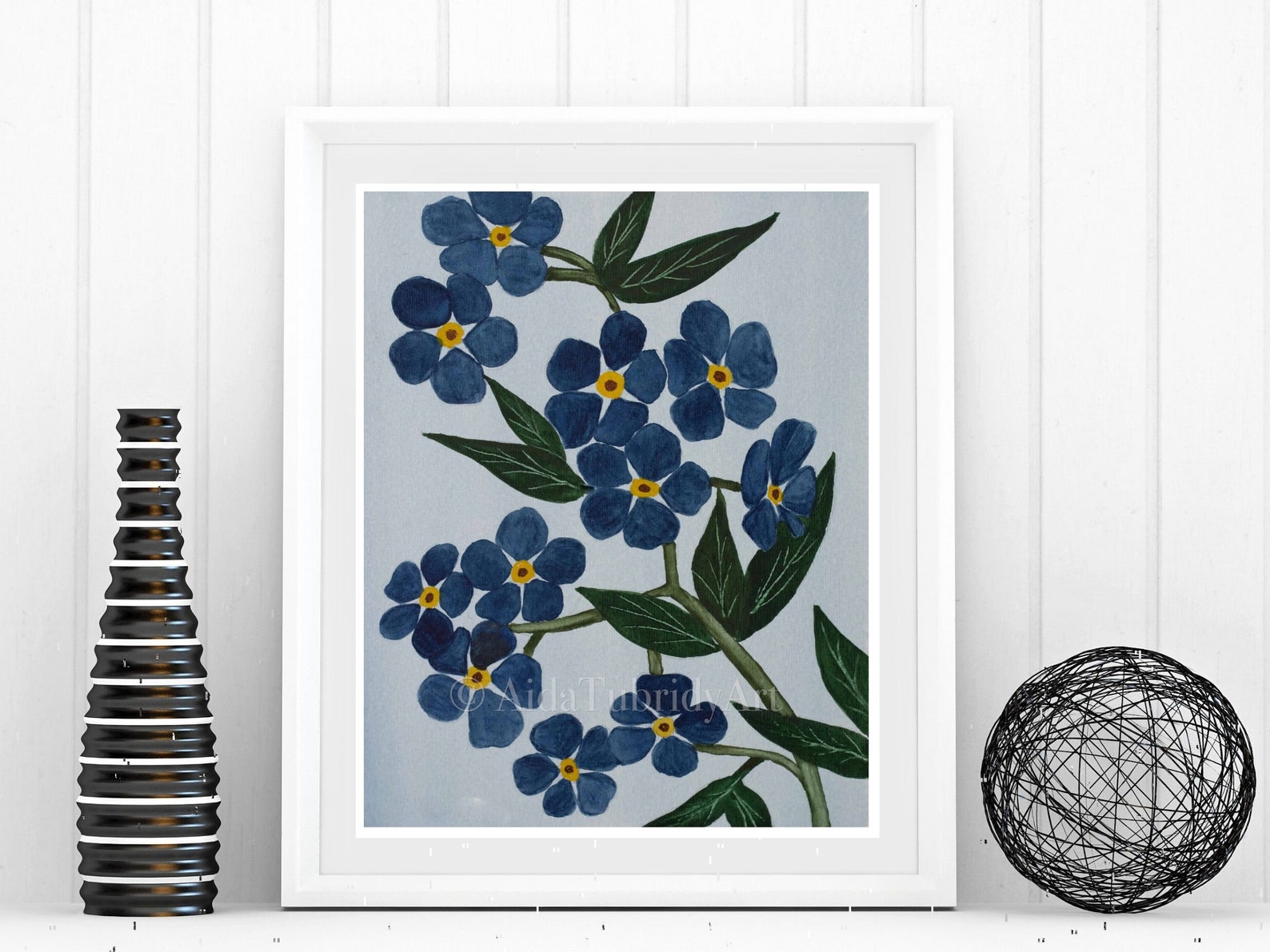 Forget Me Not Flower Painting Alaska State Flower Print From | Etsy
