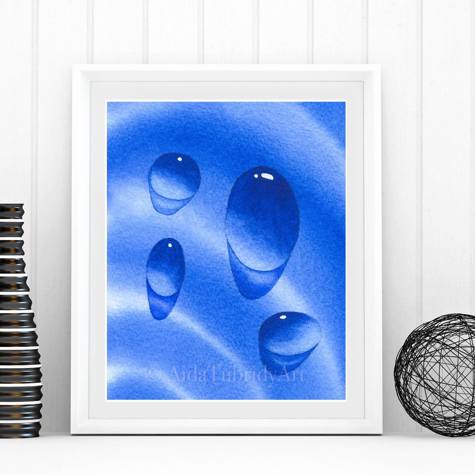 Water Droplets Painting Water Drop Print Kids Wall Art - Etsy