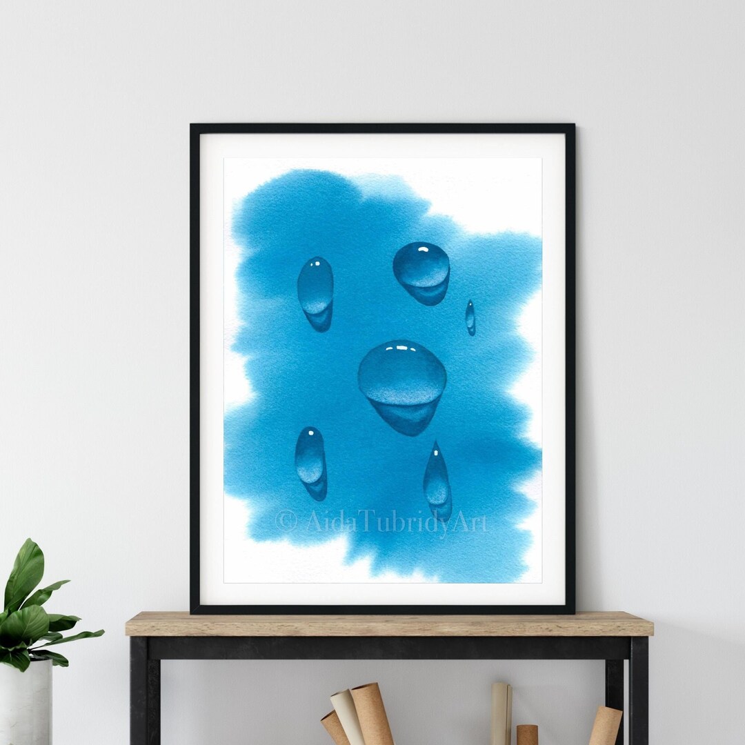 Water Drops Painting, Water Drop Print, Raindrop Art, Rain Drops Print ...