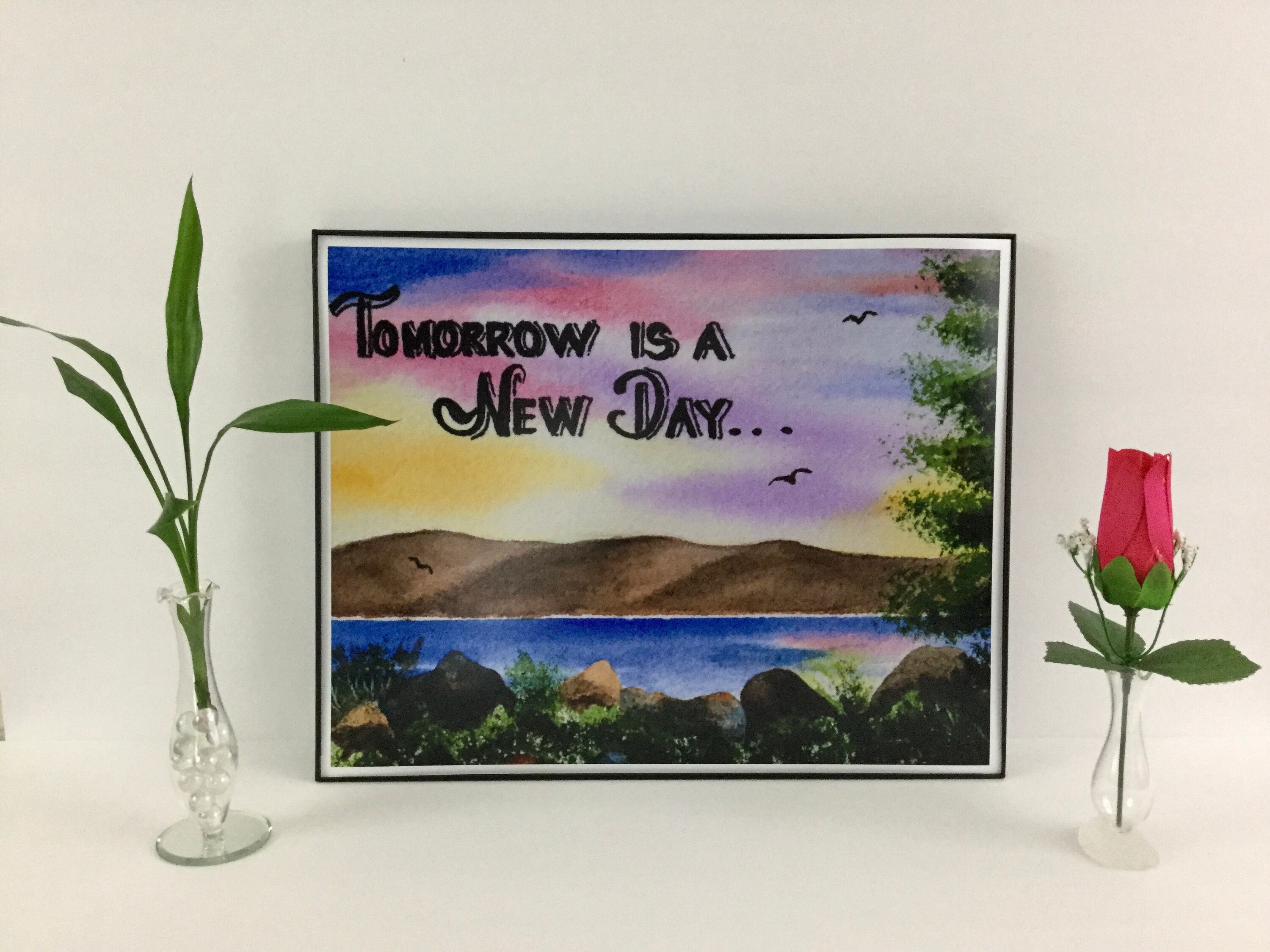 Inspirational Quote with Watercolor Background Print from | Etsy