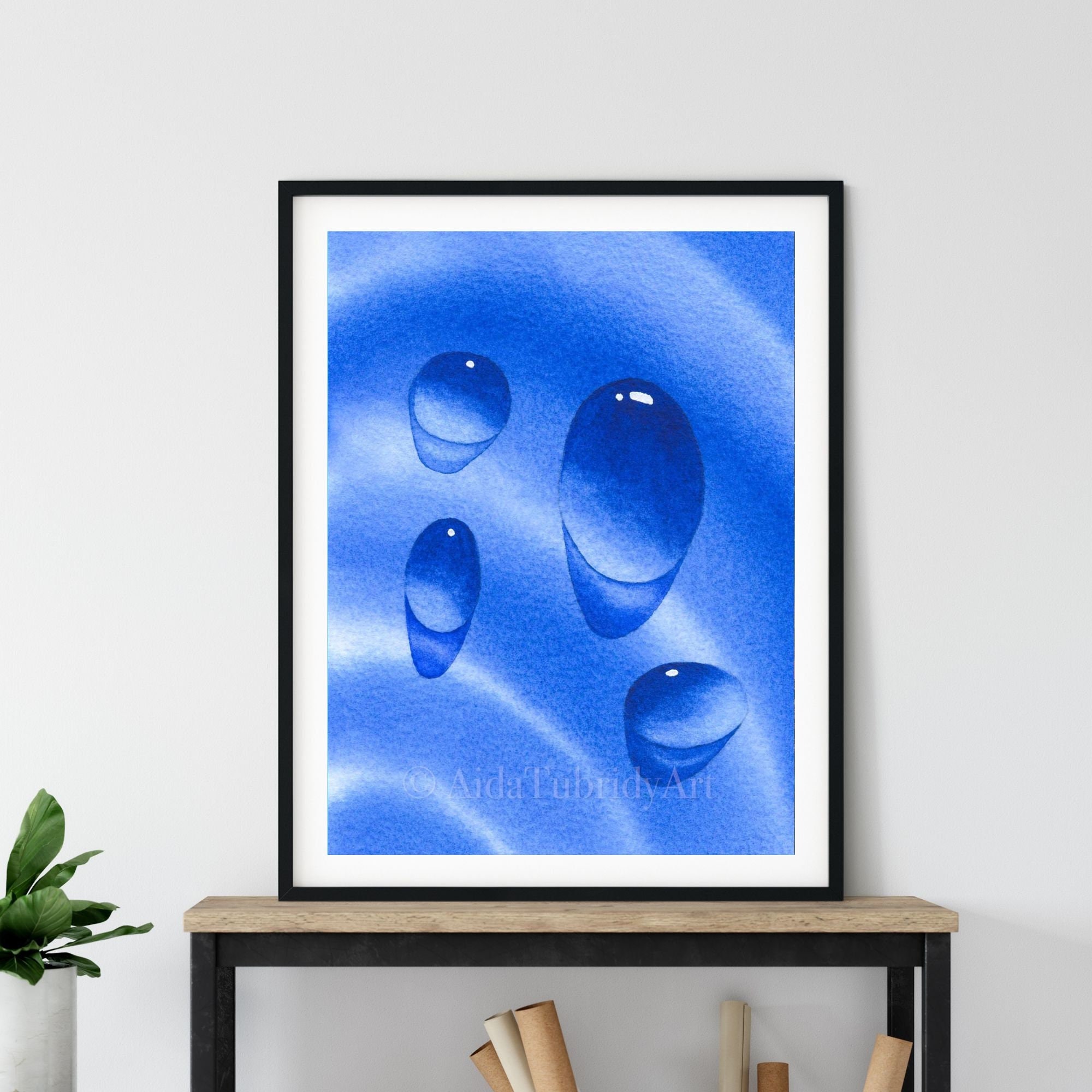 Water Droplets Painting Water Drop Print Kids Wall Art - Etsy