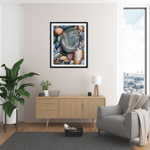 Realistic Rock Print, Modern Art Print of Rocks, Rocks in Watercolor by ...