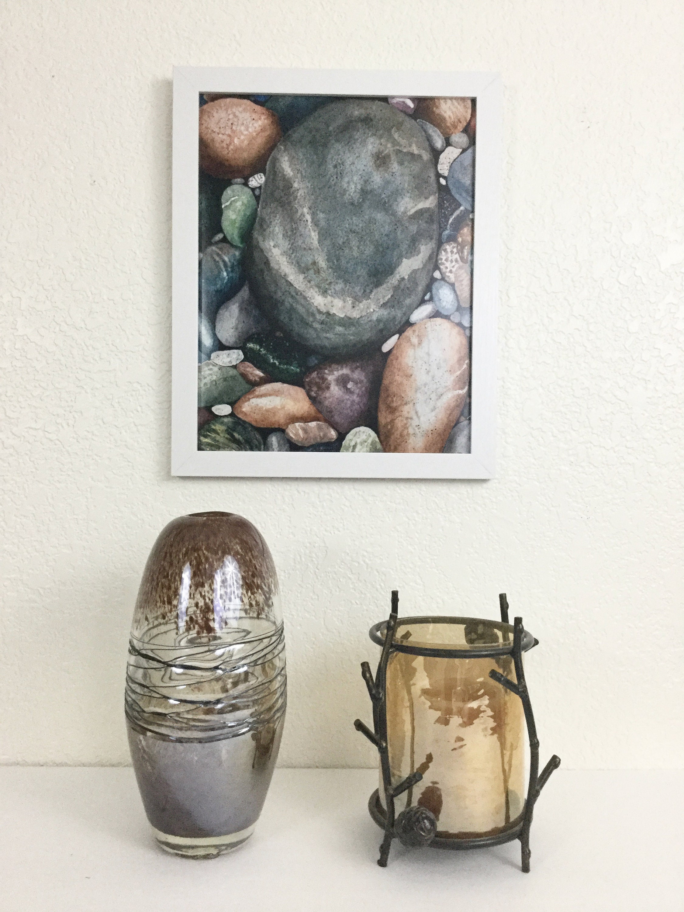 Realistic Rock Print, Modern Art Print of Rocks, Rocks in Watercolor by ...