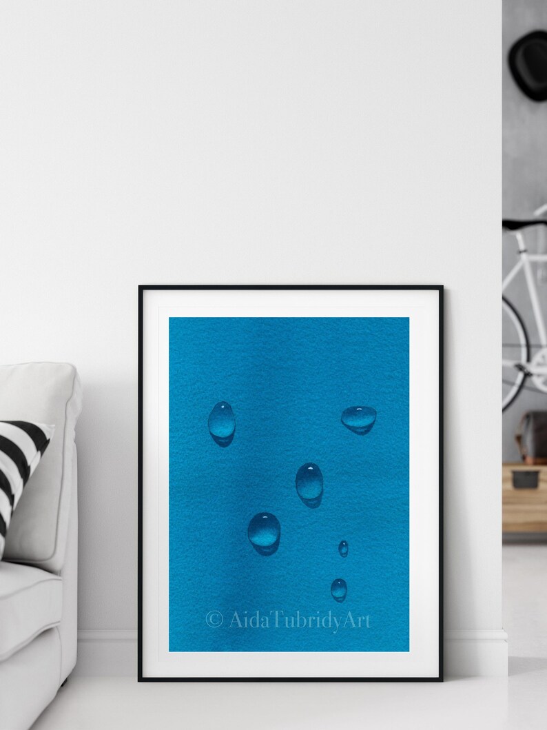Realistic Water Drops Painting, Print From Original Watercolor Painting ...