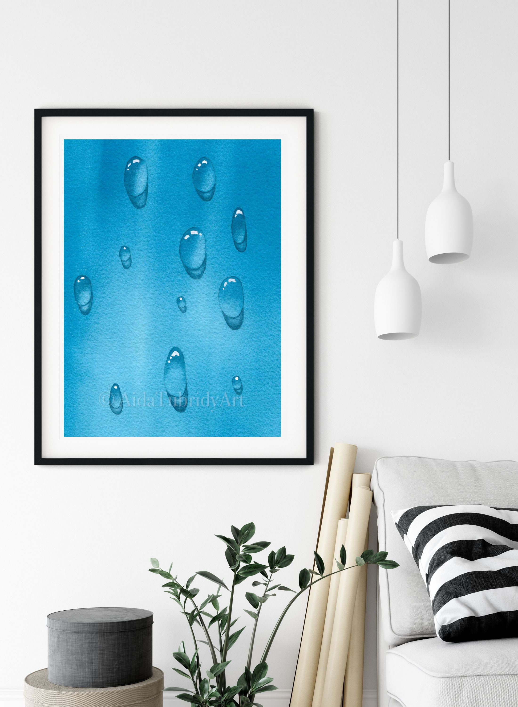 Realistic Water Drops Painting Water Drops Painting Print - Etsy
