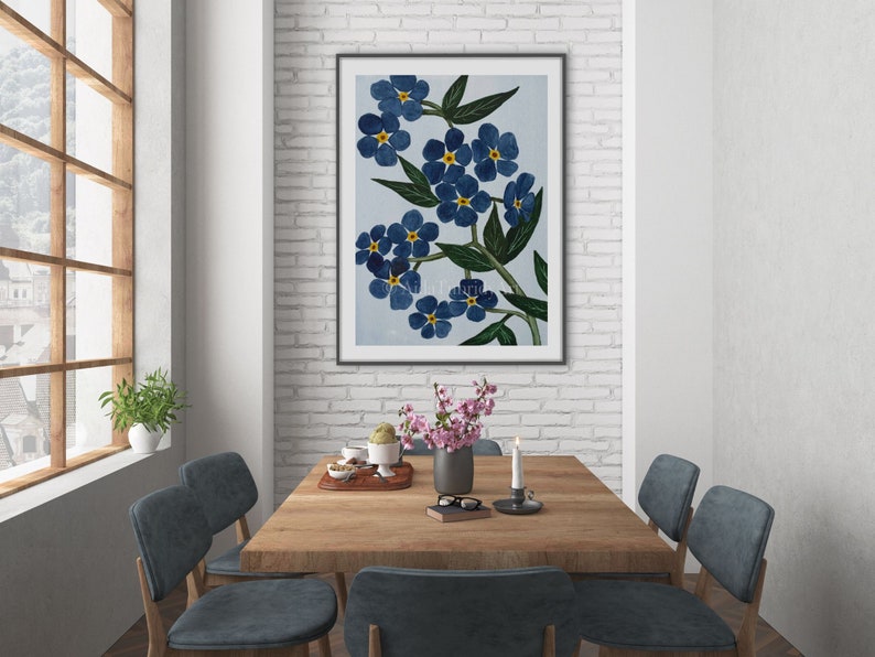 Forget Me Not Flower Painting Alaska State Flower Print From | Etsy