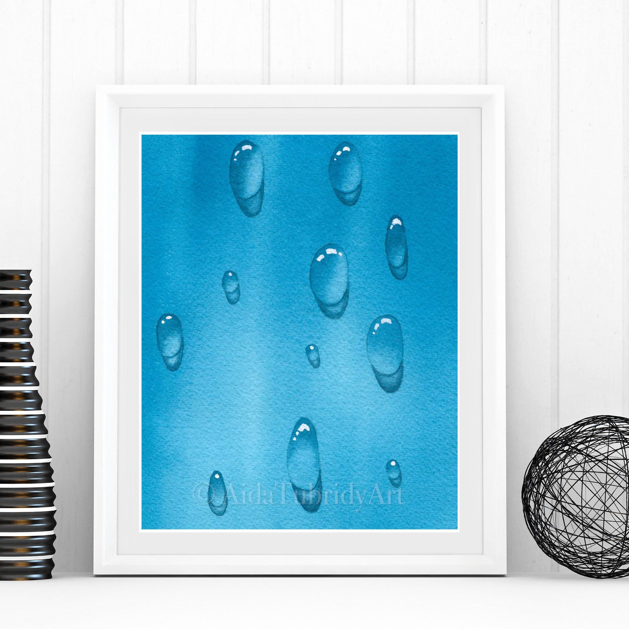 Realistic Water Drops Painting Water Drops Painting Print - Etsy