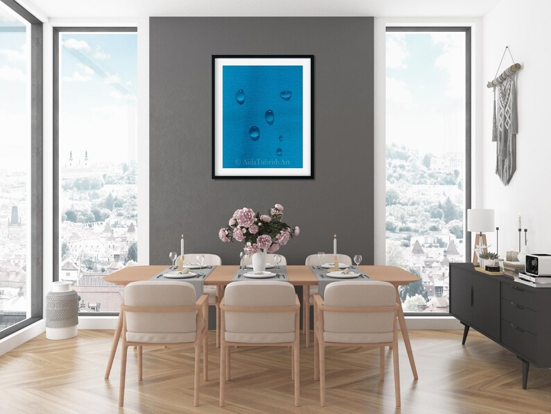 Realistic Water Drops Painting, Print From Original Watercolor Painting ...