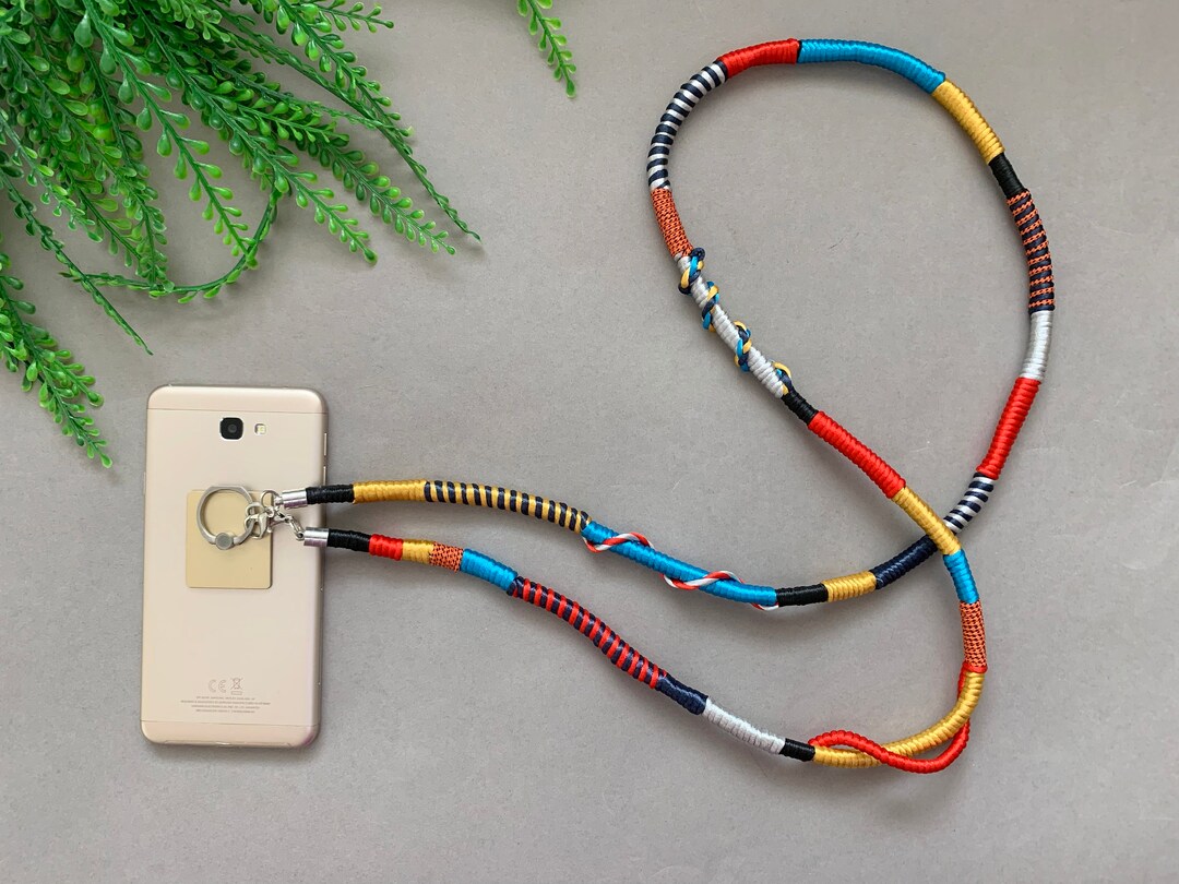 Multicolor Phone Strap With Phone Ring / Phone Lanyard / Phone Strap ...