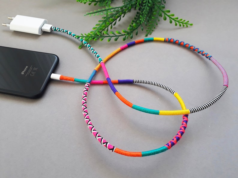 Wrapped Yarn Charger Cable / Handmade Lightning Cable / - Etsy