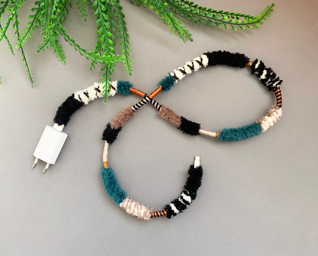 Fuzzy Charger Cable / Faux Fur Wrapped Lightning Cable / Multicolor ...
