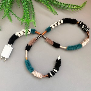 Fuzzy Charger Cable / Faux Fur Wrapped Lightning Cable / Multicolor ...