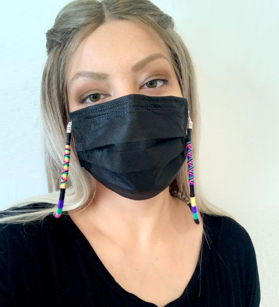 Neon Multicolor Boho Face Mask Strap / Face Mask Holder / Face | Etsy