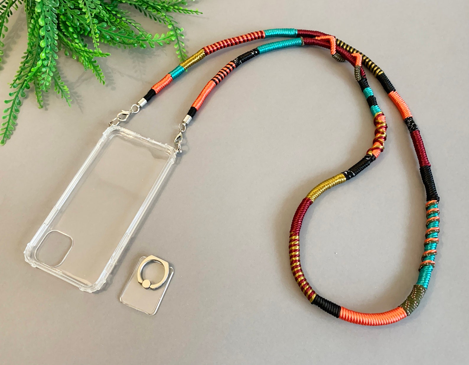 Phone Strap With Transparent Case or Phone Ring / Phone | Etsy