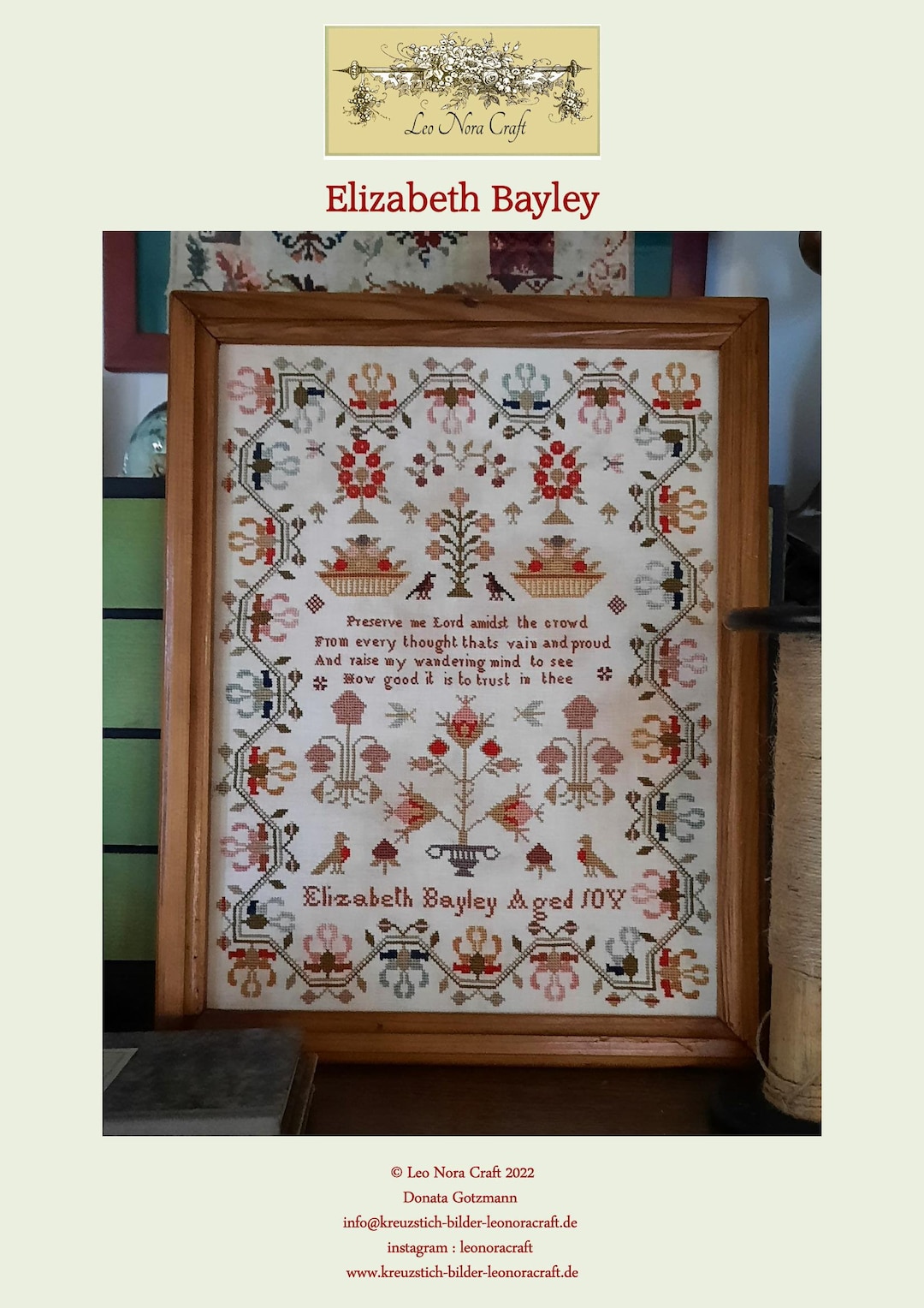 Elizabeth Bayley the Cross Stitch Pattern in PDF Format Instant ...