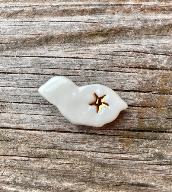 Fève poussin/oiseau en porcelaine étoile dor - Etsy France