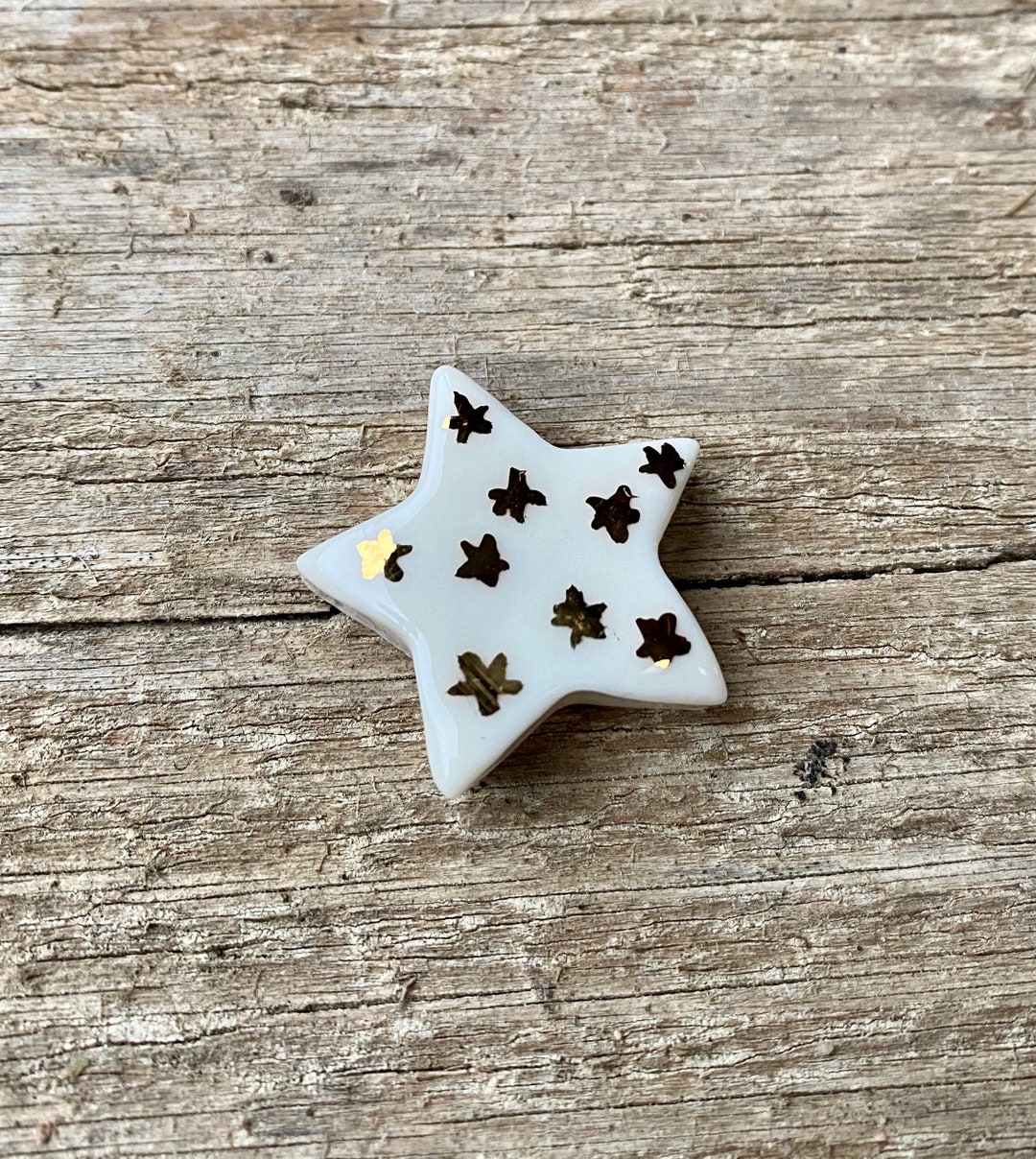Fève in Porcelain Stars Gilded With Gold - Etsy