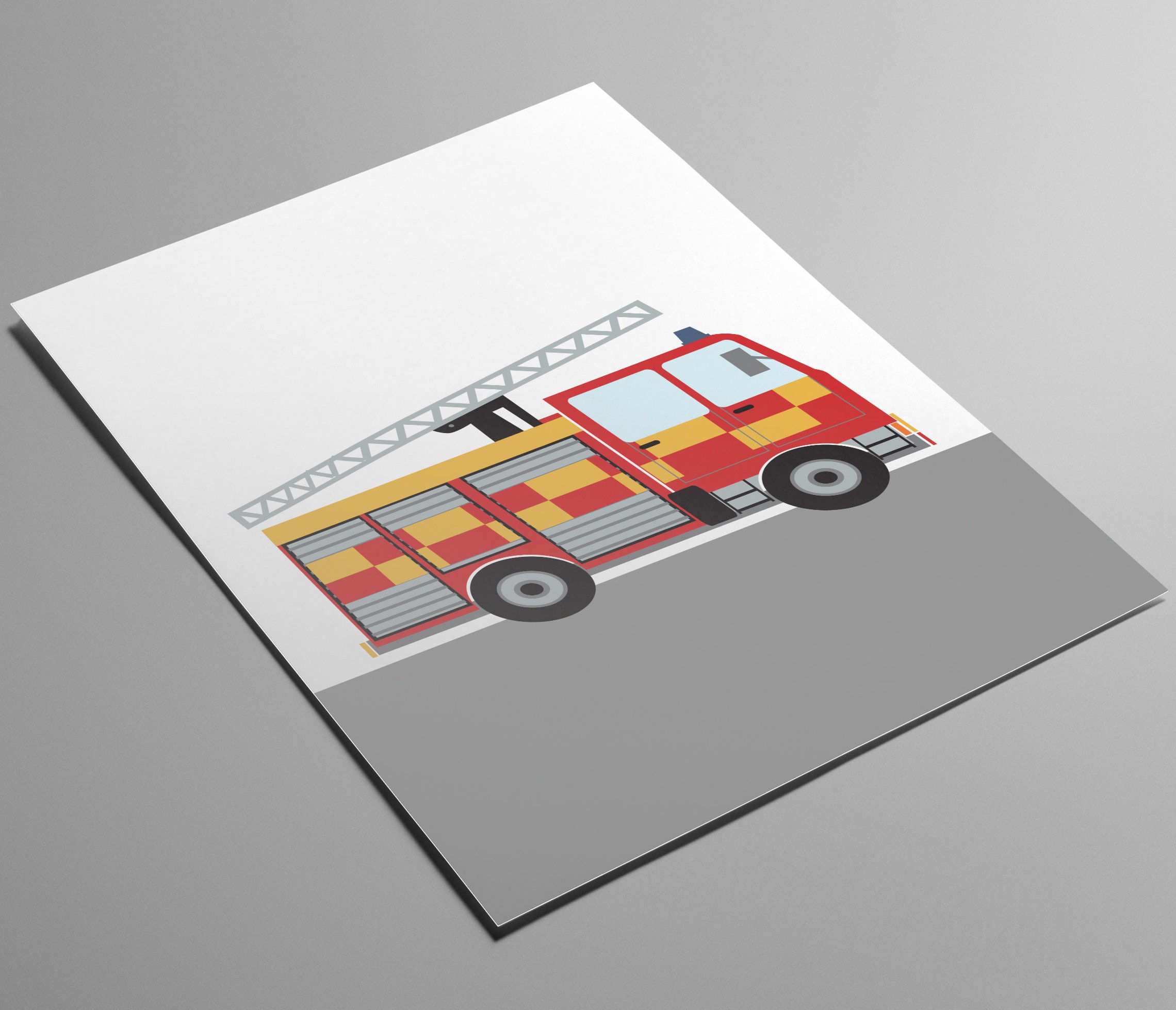 Fire Engine Prints Fire Truck Prints Fire Engine Nursery - Etsy