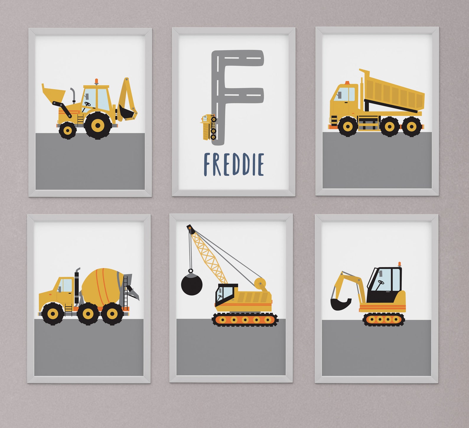 Construction Vehicle Prints Truck Prints Digger Prints - Etsy