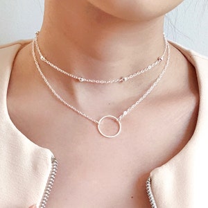 Double Strand Choker Double Layer Necklace Two Layer Short - Etsy
